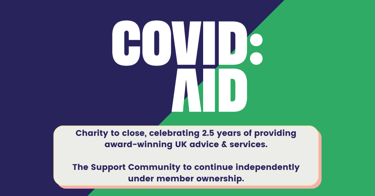 Covid Aid ceasing as a charity, with Support Community to continue ...